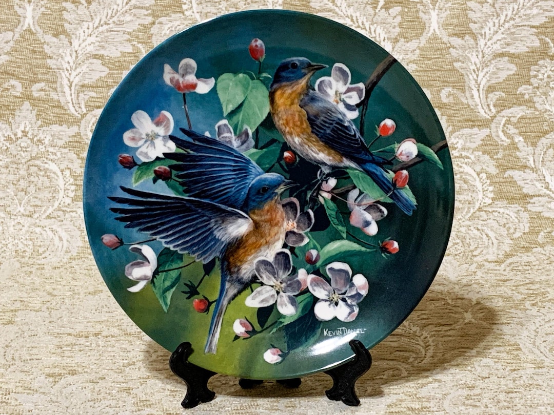 Vintage “the Bluebird” Collectible Plate From Knowles Fine China - Etsy