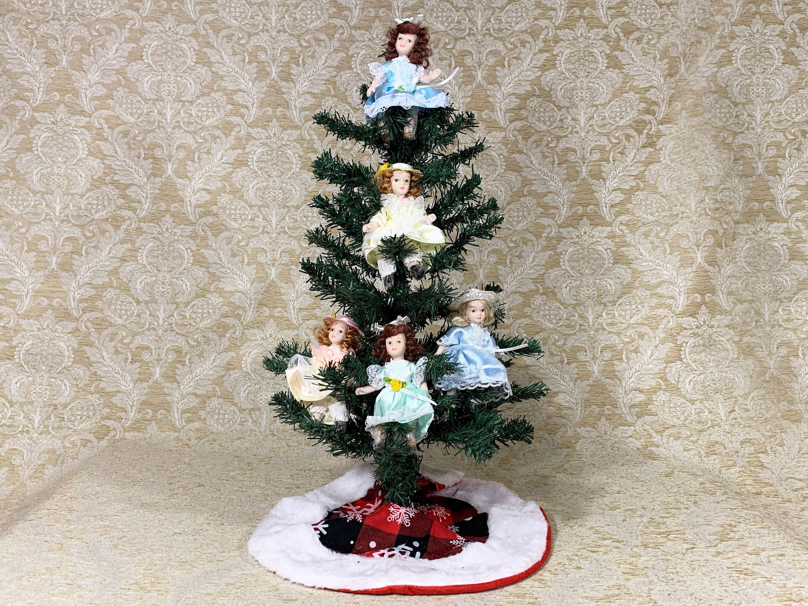 Set of 5 Miniature Porcelain Dolls Tree Ornaments Item 4 - Etsy