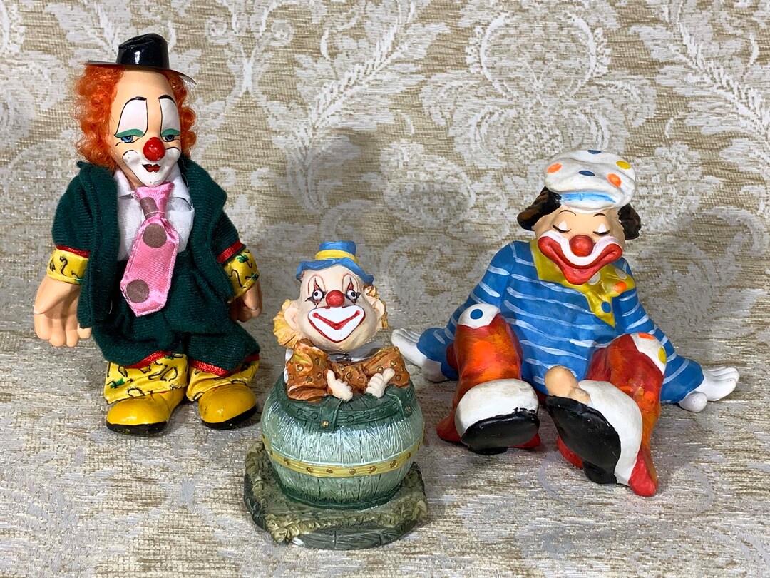 Set of 3 Vintage Clown Figurines - Etsy