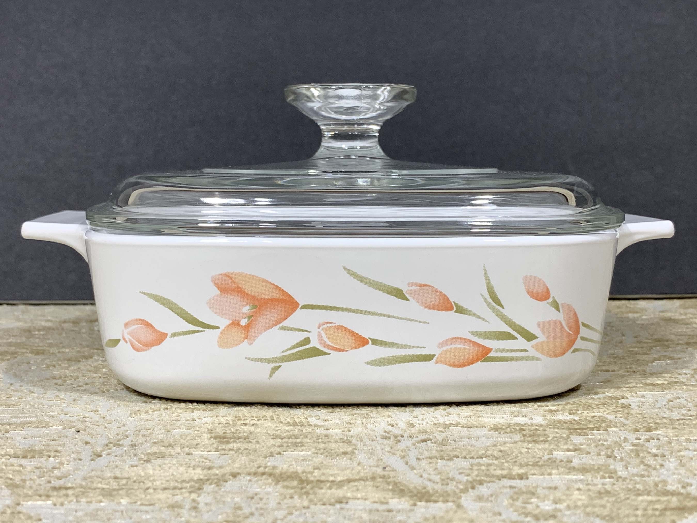 Corningware 1 Liter Peach Floral Casserole Dish With Lid - Etsy