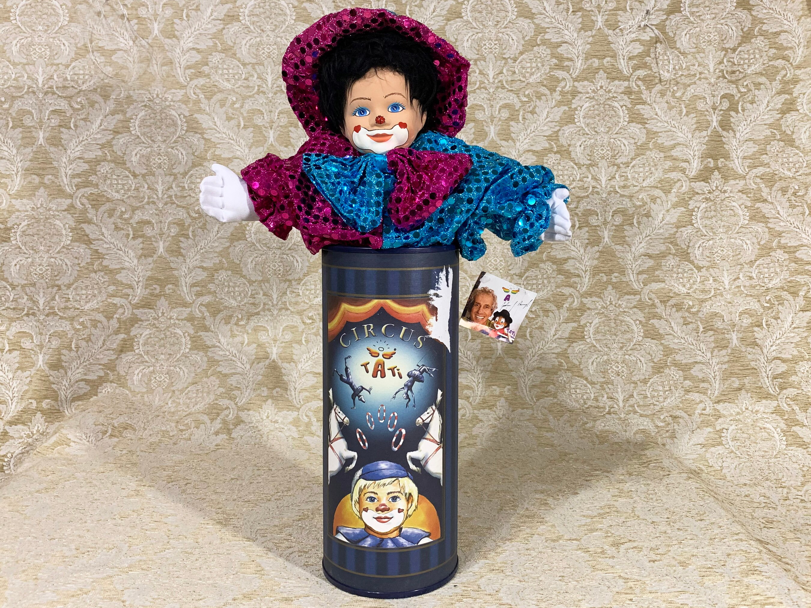 Circus Tati Clown Doll With Original Canister Handmade by Gerhard ...