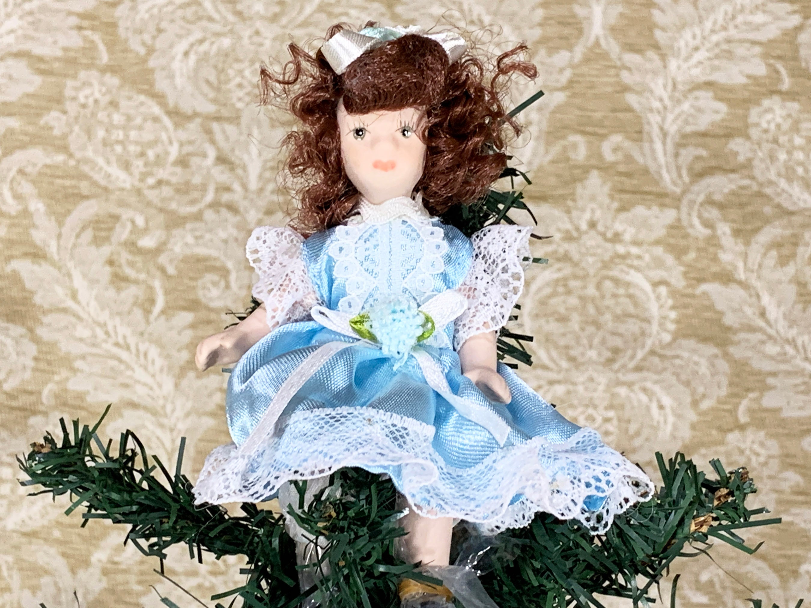 Set of 5 Miniature Porcelain Doll Christmas Tree Ornaments Item 1 - Etsy