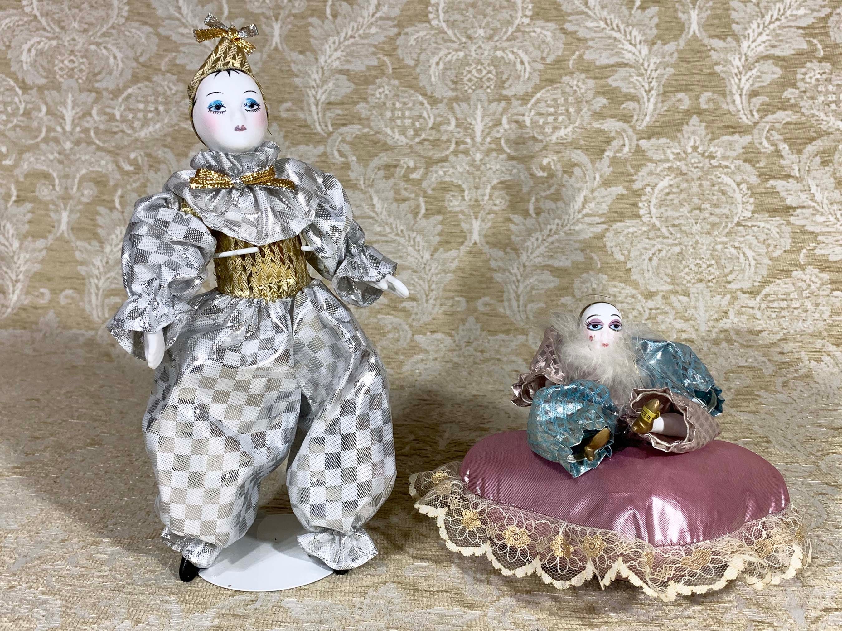 Set of Two Vintage Small French Pierrot Clowns - Etsy