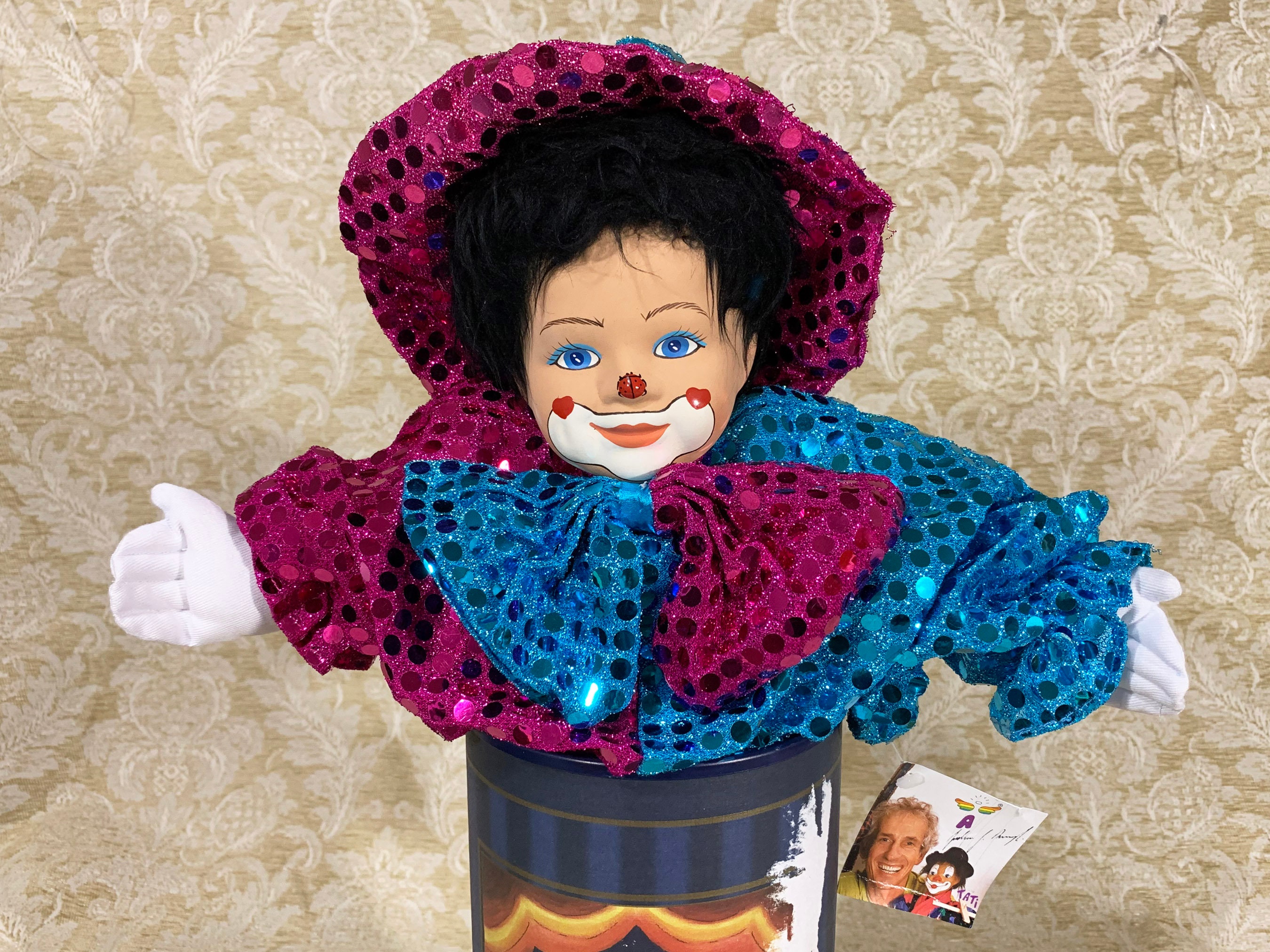 Circus Tati Clown Doll With Original Canister Handmade by Gerhard ...