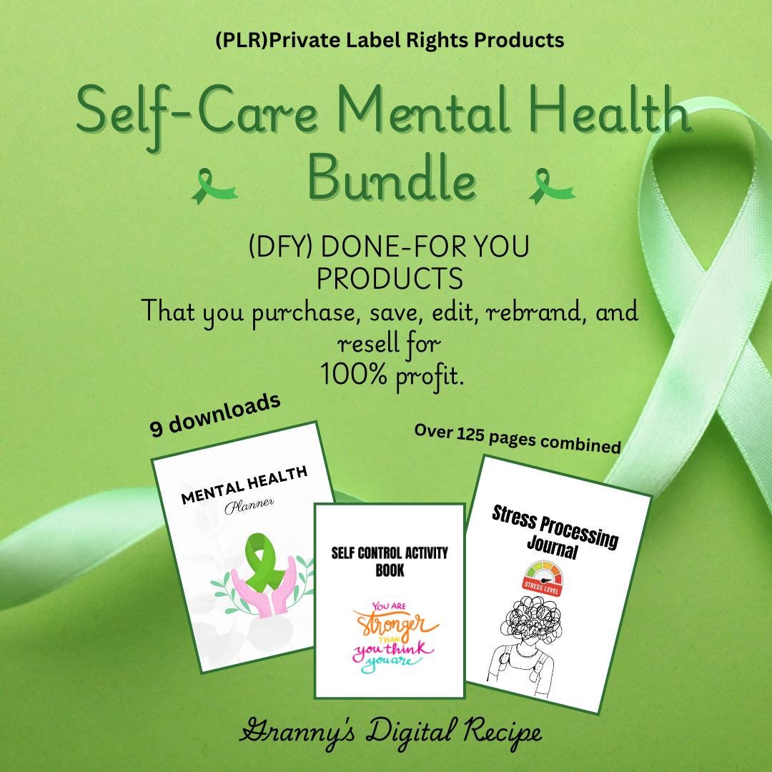 Self-care Mental Health Bundle-plr - Etsy
