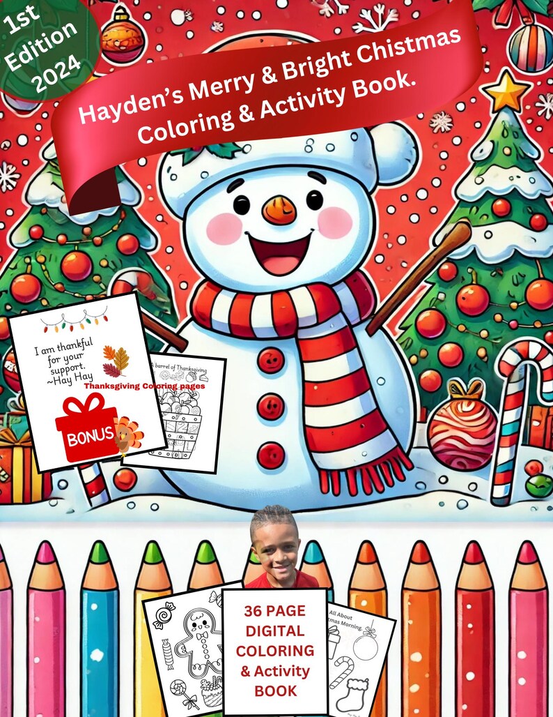 Hayden's Merry & Bright Christmas Coloring and Activity Book Digital ...