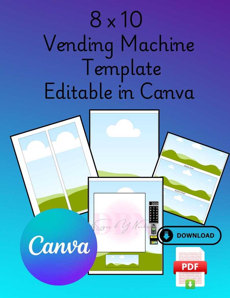 Editable 8 X 10 Vending Machine Template - Etsy