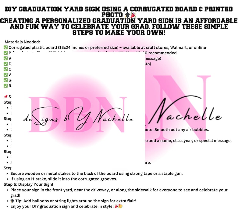 Editable Graduation Yard Sign-canva - Etsy