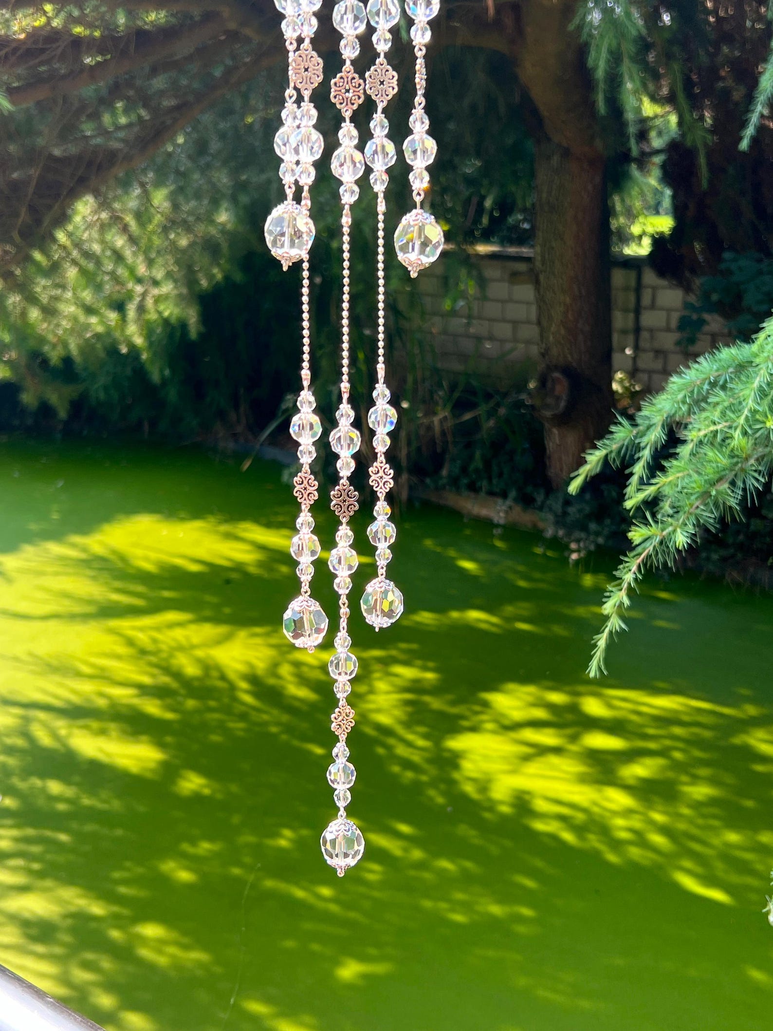 Crystal Suncatcher Chandelier: Window Lightcatcher, Silver Decor - Etsy