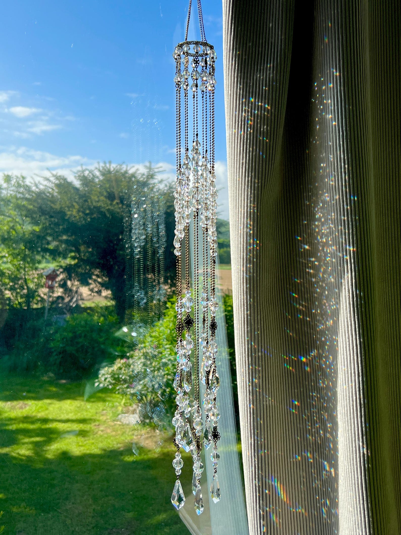 Crystal Suncatcher Chandelier: Long Boho Window Lightcatcher - Etsy