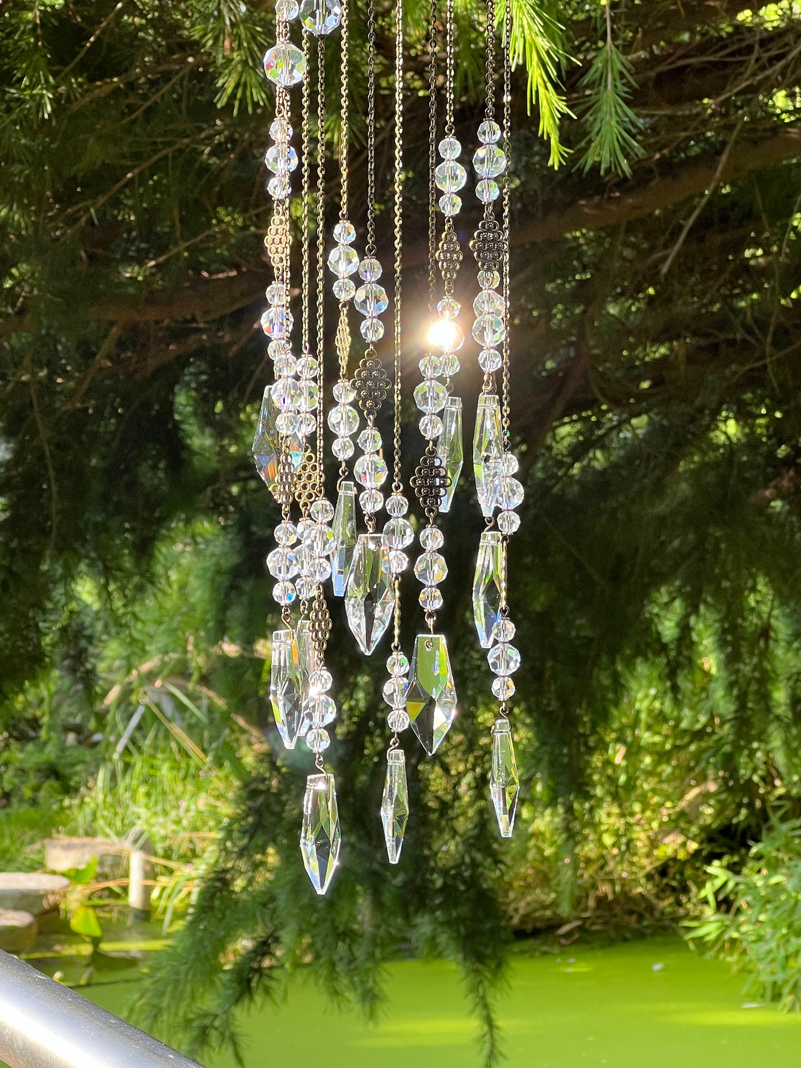 Long Elegant Crystal Suncatcher Chandelier, Lightcatcher Crystals for Windows, Decor Crystals ...