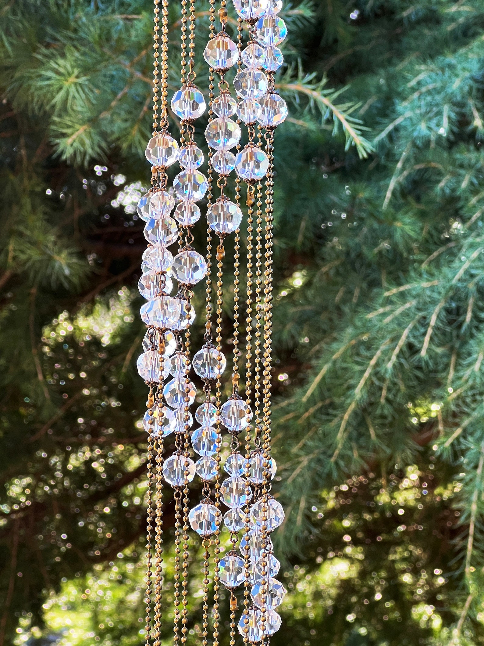 Elegant Long Glass Crystal Suncatcher Chandelier – Radiant Light ...