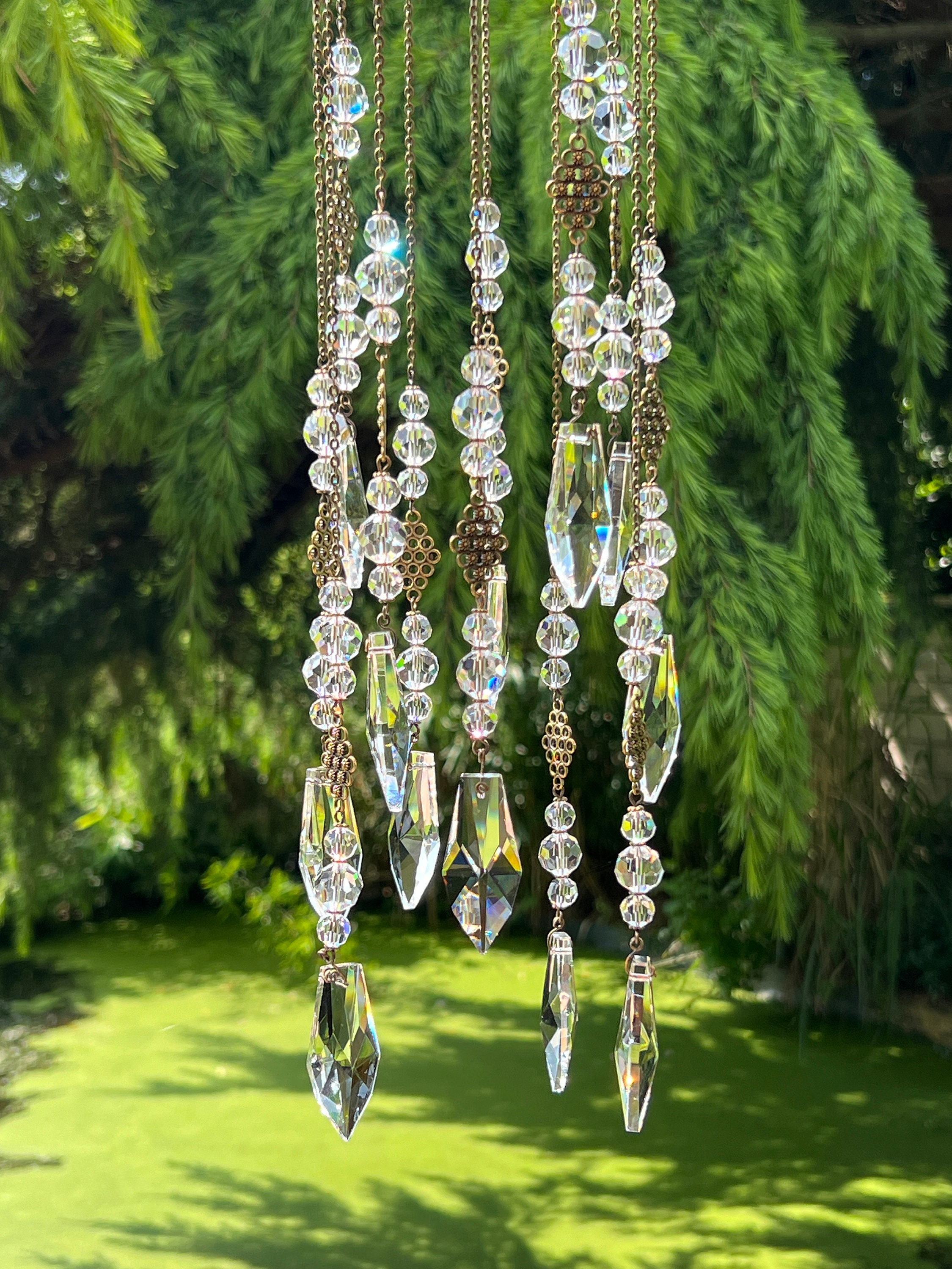Long Elegant Crystal Suncatcher Chandelier, Lightcatcher Crystals for ...