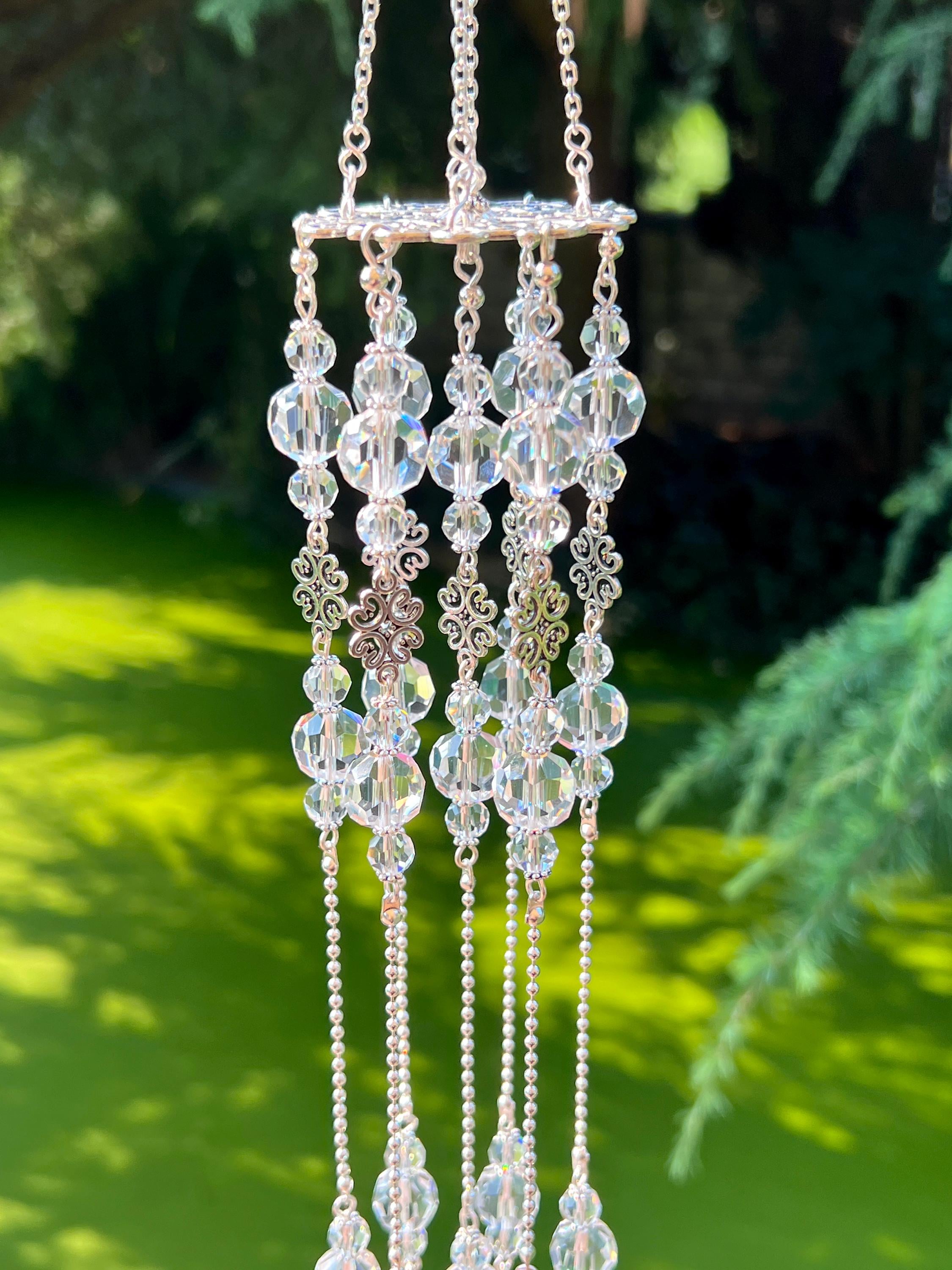 Crystal Suncatcher Chandelier: Window Lightcatcher, Silver Decor - Etsy