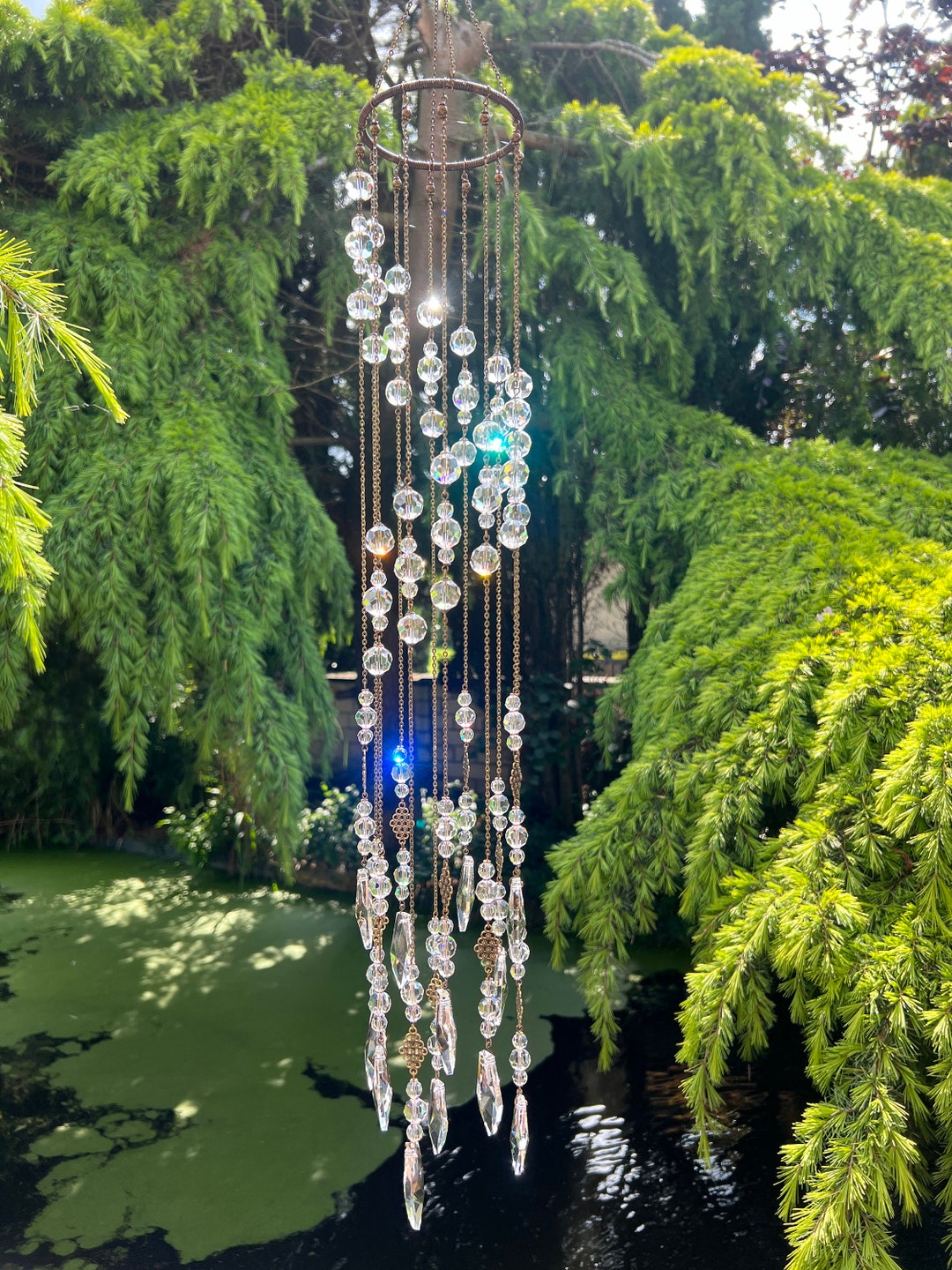 Long Elegant Crystal Suncatcher Chandelier, Lightcatcher Crystals for ...