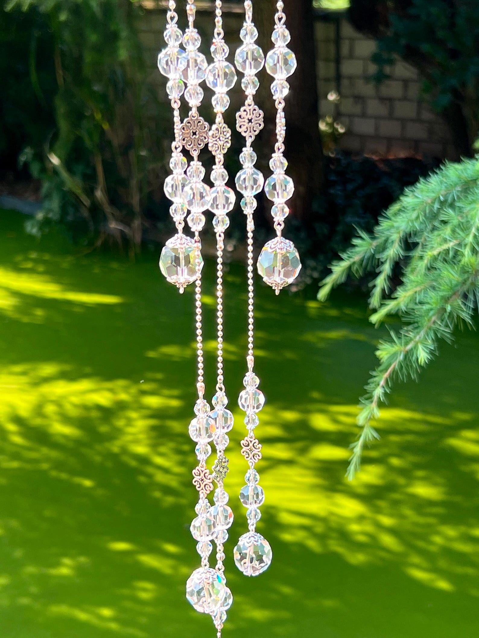 Crystal Suncatcher Chandelier: Window Lightcatcher, Silver Decor - Etsy