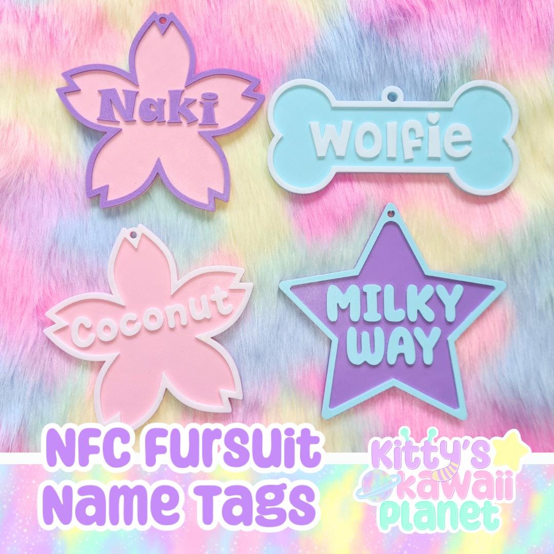 Custom 3d-printed Fursuit Name Tag ID Badge for Collars - Etsy