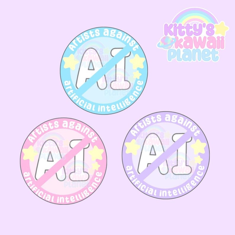 Artists Against AI Anti Artificial Intelligence Small Button 32mm ...