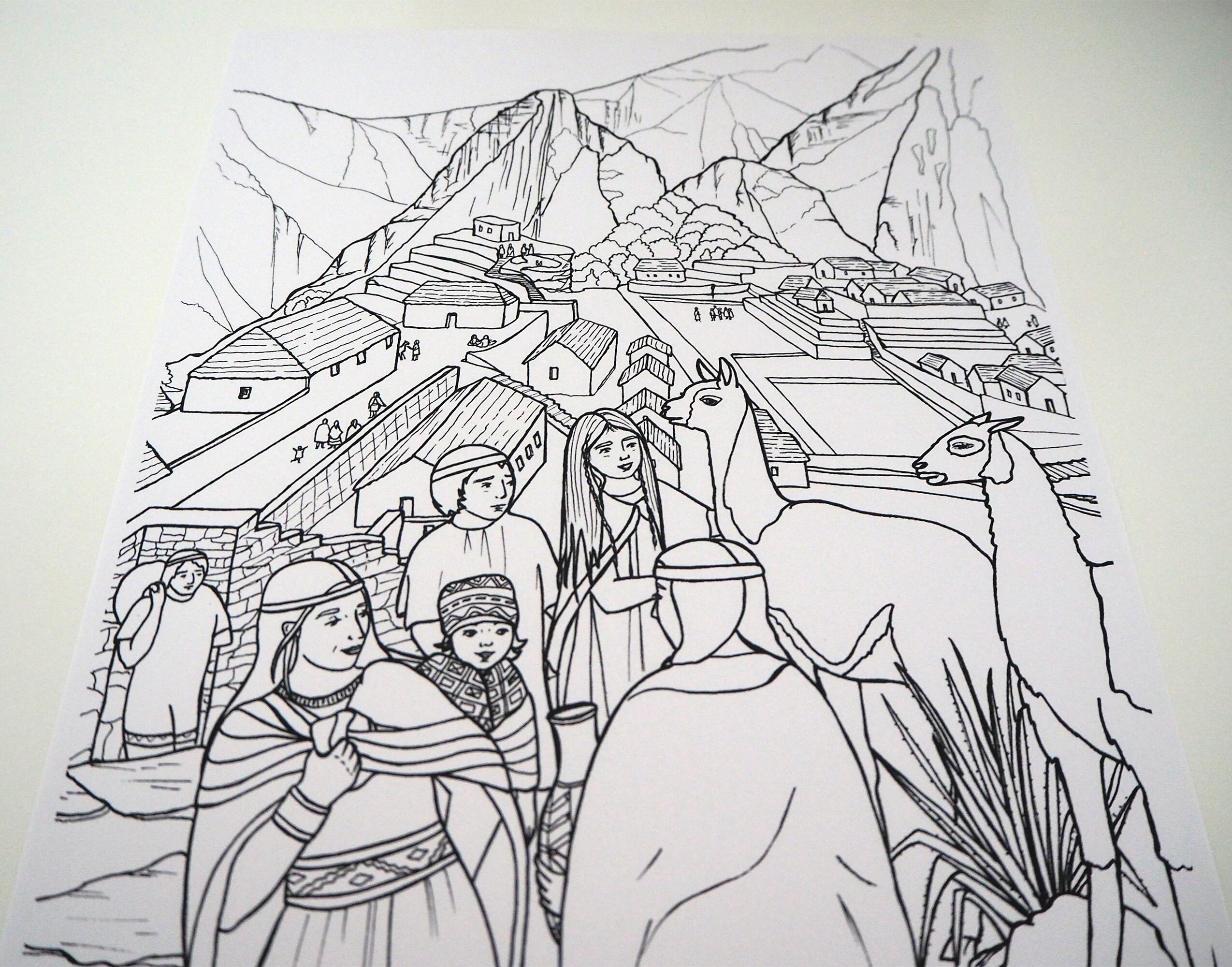 Peru Printable Coloring Page Historical Themes Around the - Etsy