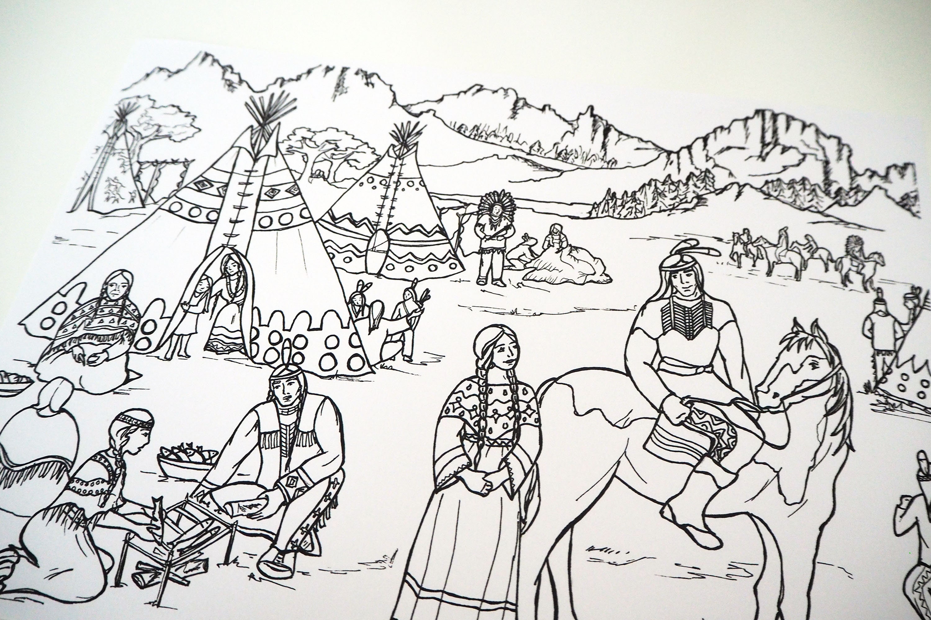 Northern America Printable Coloring Page Historical Themes - Etsy