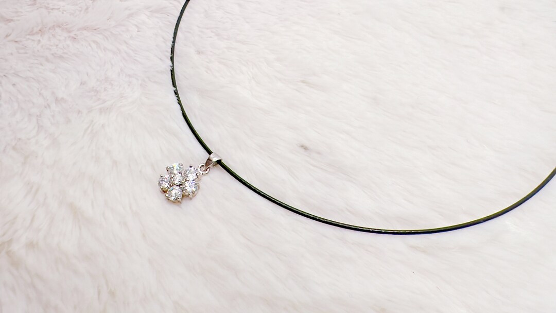 Diamond Daisy Charm Necklace: April Birthstone Floral Jewelry - Etsy