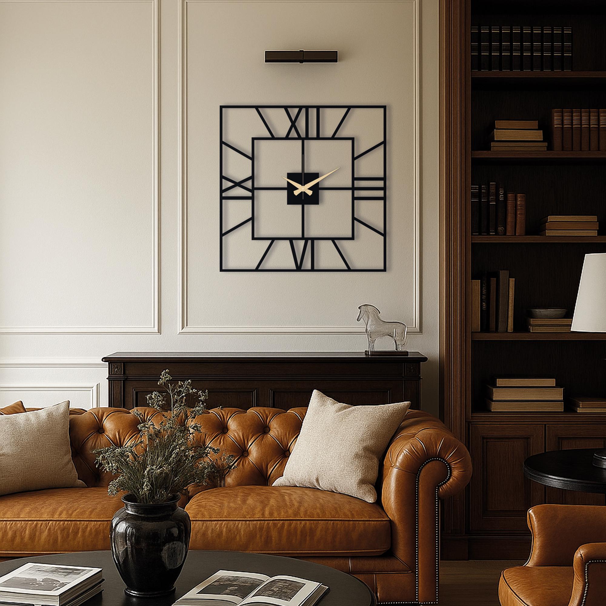 Square Large Wall Clock, Oversized Unique Wall Clock, Modern Silent ...