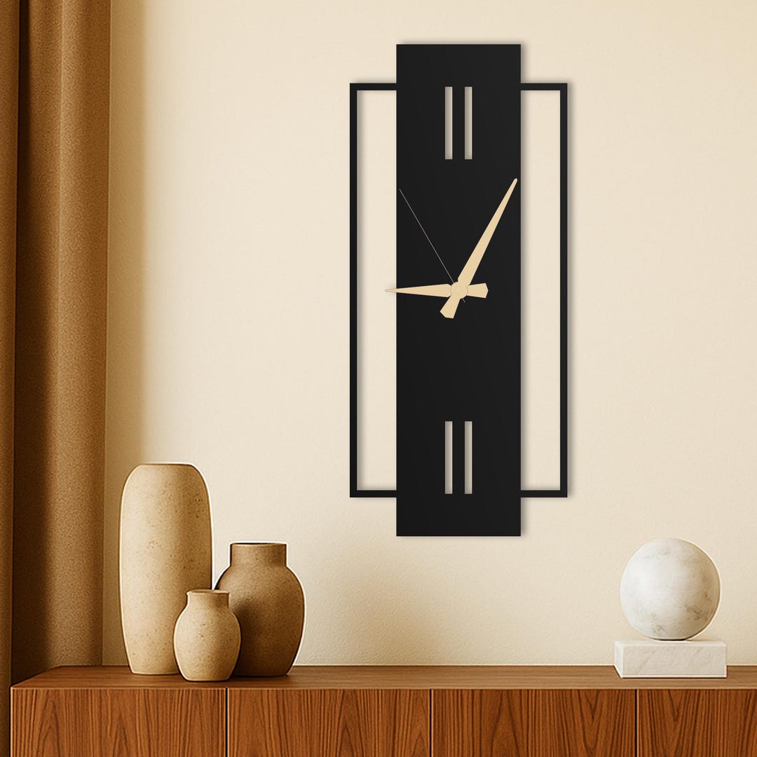 Oversized Modern Wall Clock, Large Unique Wall Clock, Rectangle Wall ...