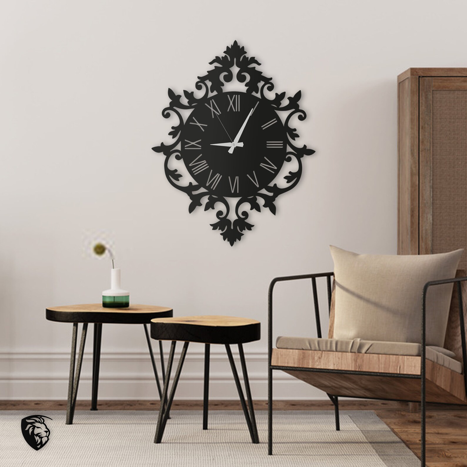 Farmhouse Large Wall Clock / Silent Wall Clock / Farmhouse Kitchen Wall ...