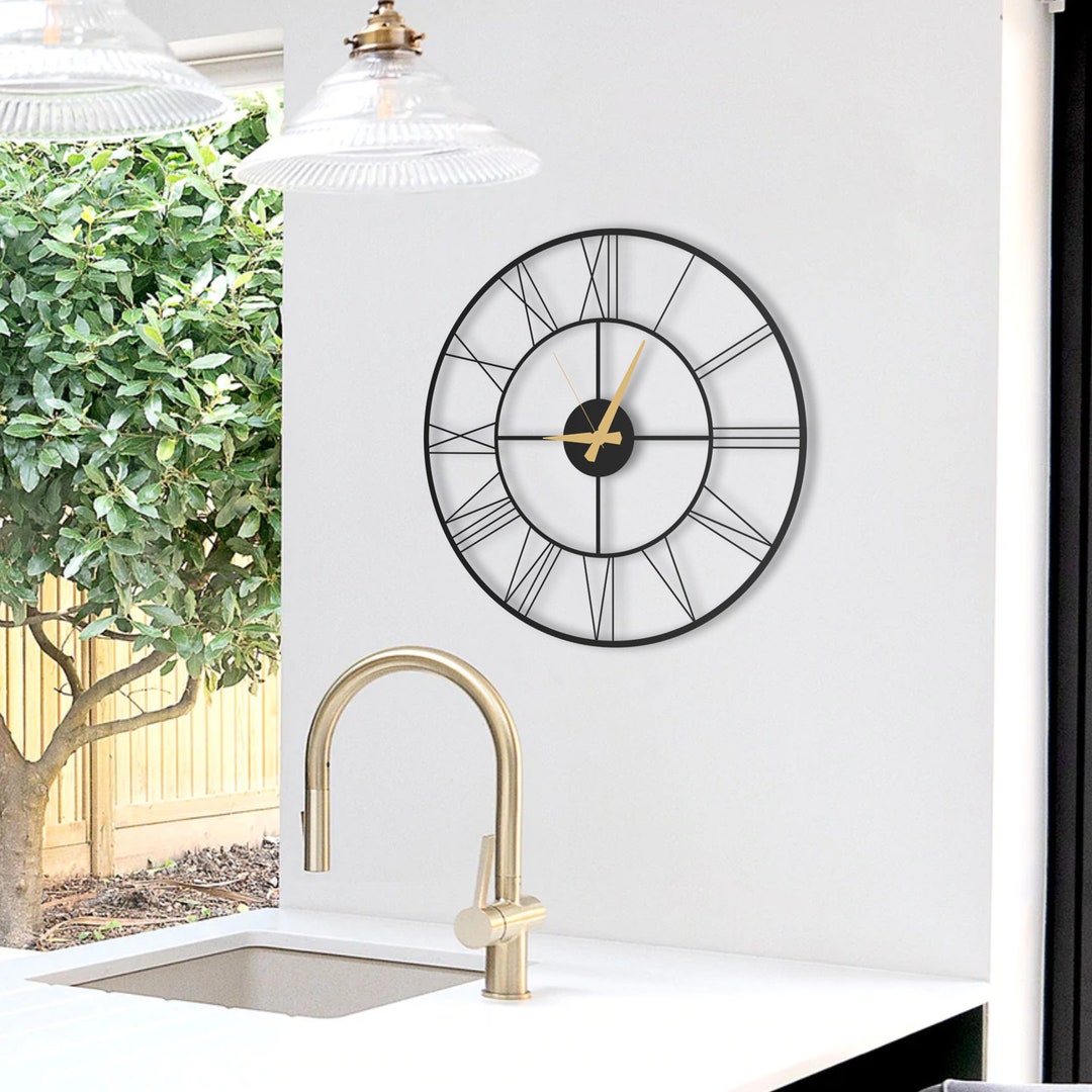 Large Modern Wall Clock for Living Room Decor, Oversized Unique Wall ...