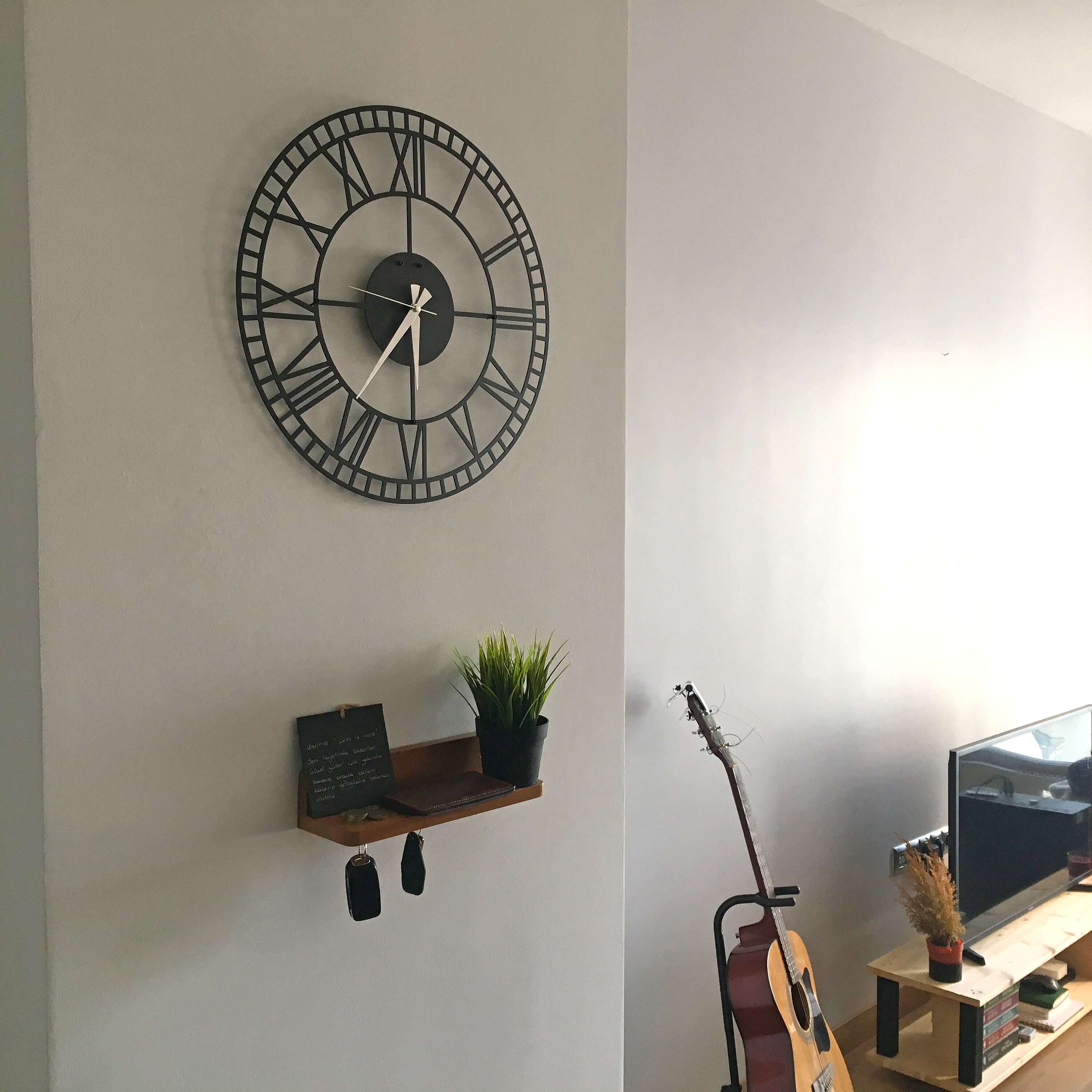 Roman Wall Clock Minimalist Large Wall Clock Farmhouse Wall | Etsy