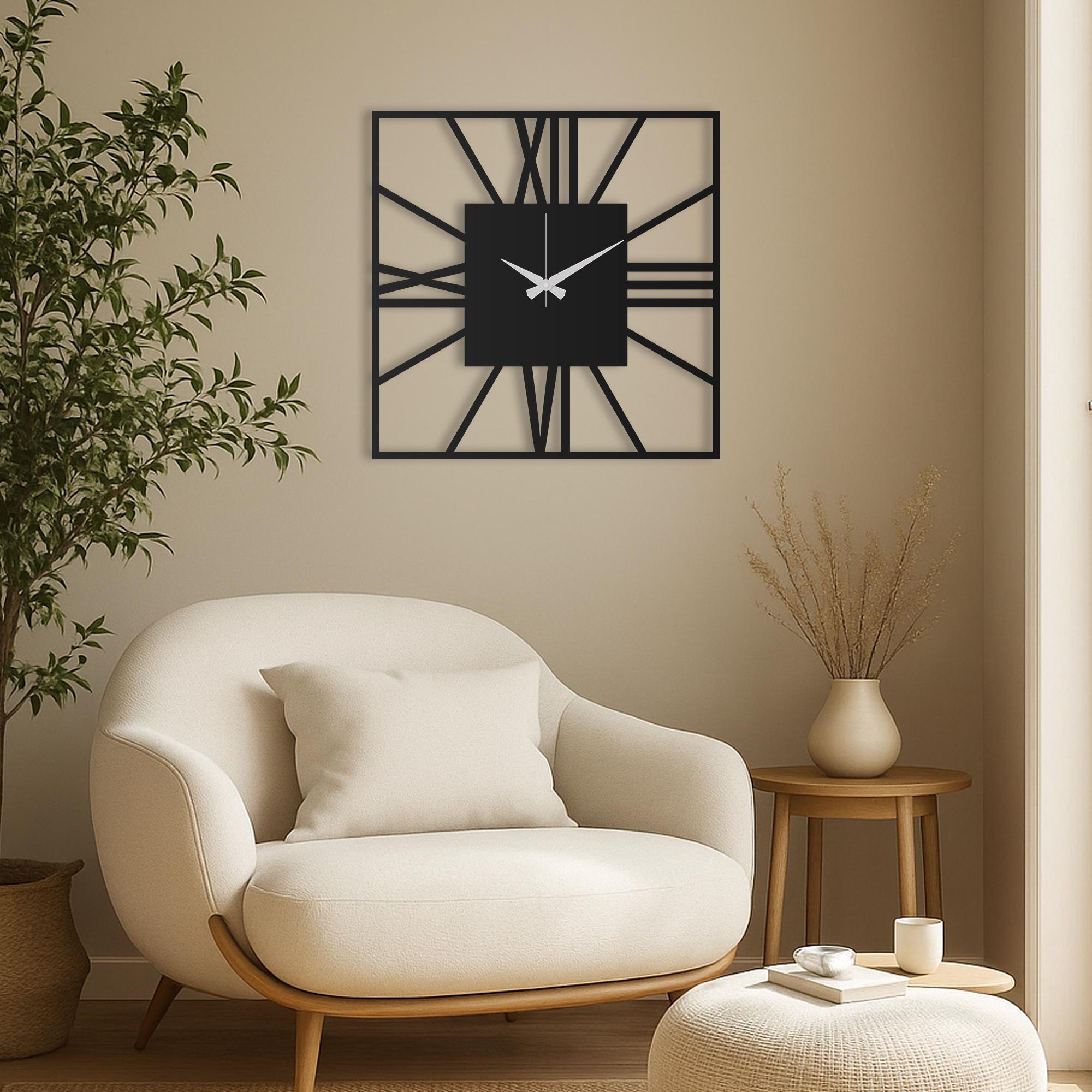 Square Large Unique Wall Clock, Oversized Wall Clock, Modern Silent ...