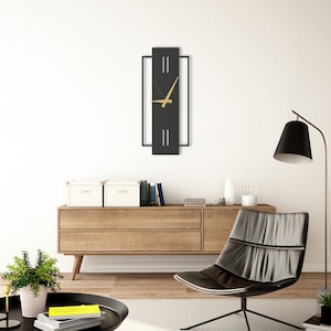 Oversized Modern Wall Clock, Large Unique Wall Clock, Rectangle Wall ...