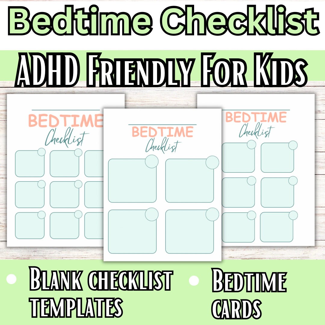 ADHD Bedtime Checklist for Kids, Teens, Adults (digital Download ...