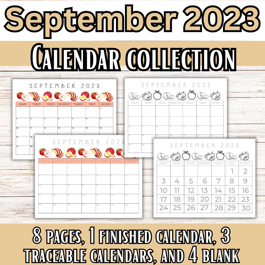 September 2023 Calendar Printable Pdf Calendar Traceable Calendar for ...