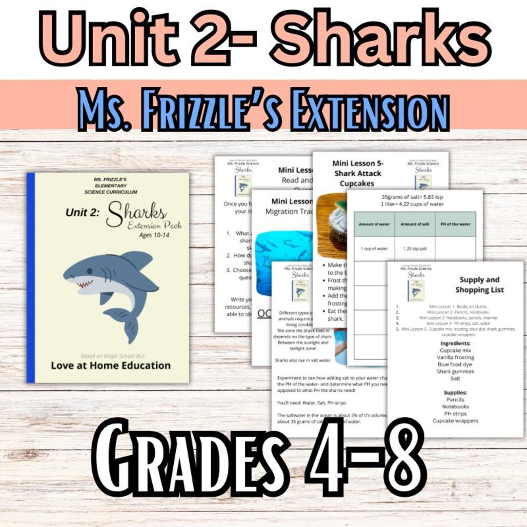 Sharks Elementary Science Curriculum - Ms. Frizzle's Extension (digital ...