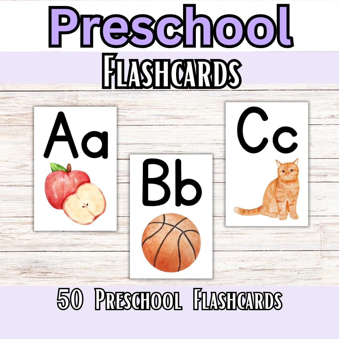 Preschool Alphabet Flashcards – Homeschool Learning (digital Download ...