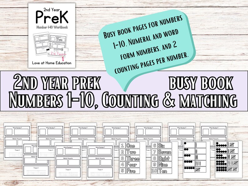 2nd Year Prek 1-10 Busy Book - Numbers Busy Book for Preschoolers ...