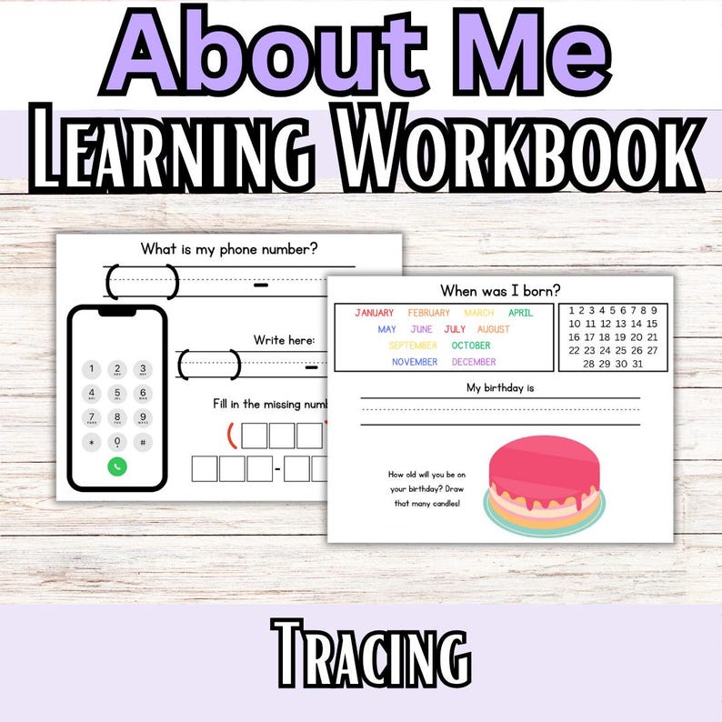 All About Me Learning Workbook - Personalized Preschool Activity - Etsy