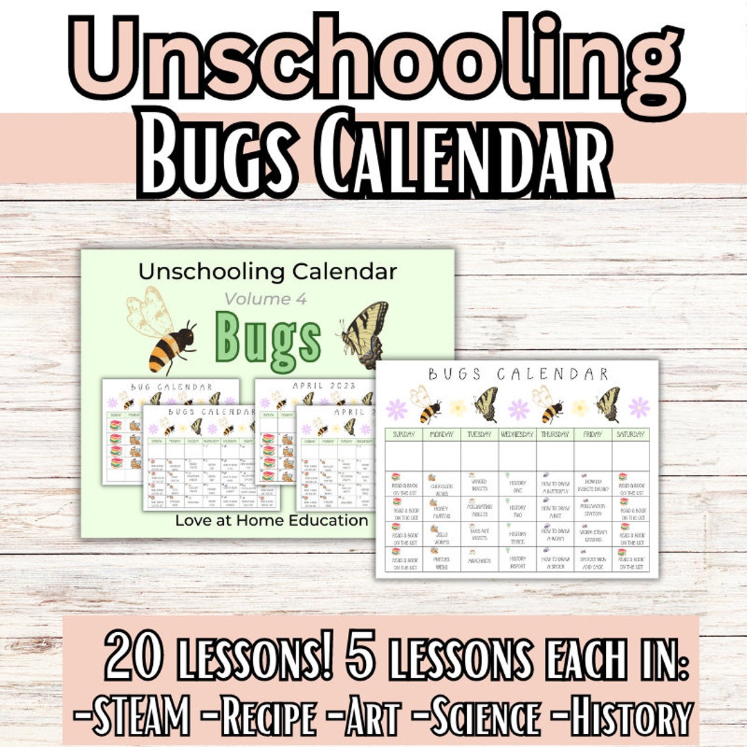 Unschooling Calendar Volume 4: BUGS (april) | Homeschool Resources ...