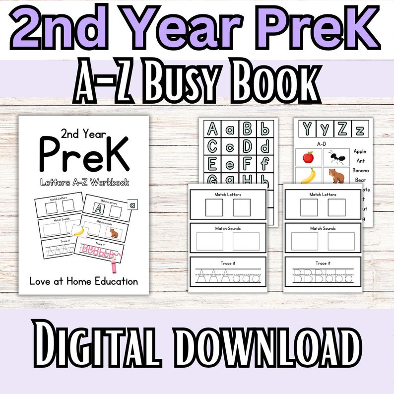 2nd Year Prek Alphabet Busy Book – A-Z Letters & Sounds (printable) - Etsy