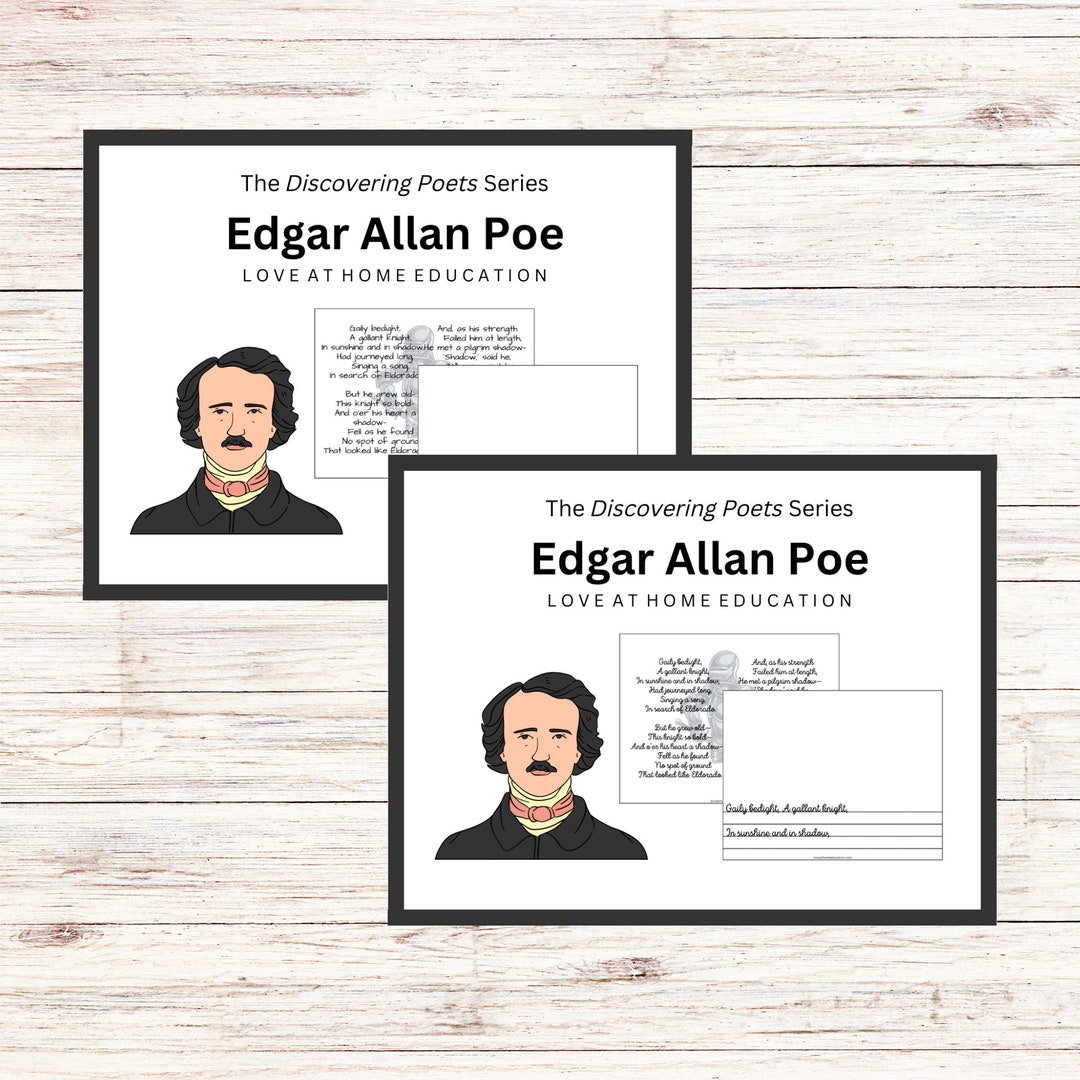 Edgar Allan Poe Copywork: Homeschool Poetry, Charlotte Mason (digital ...