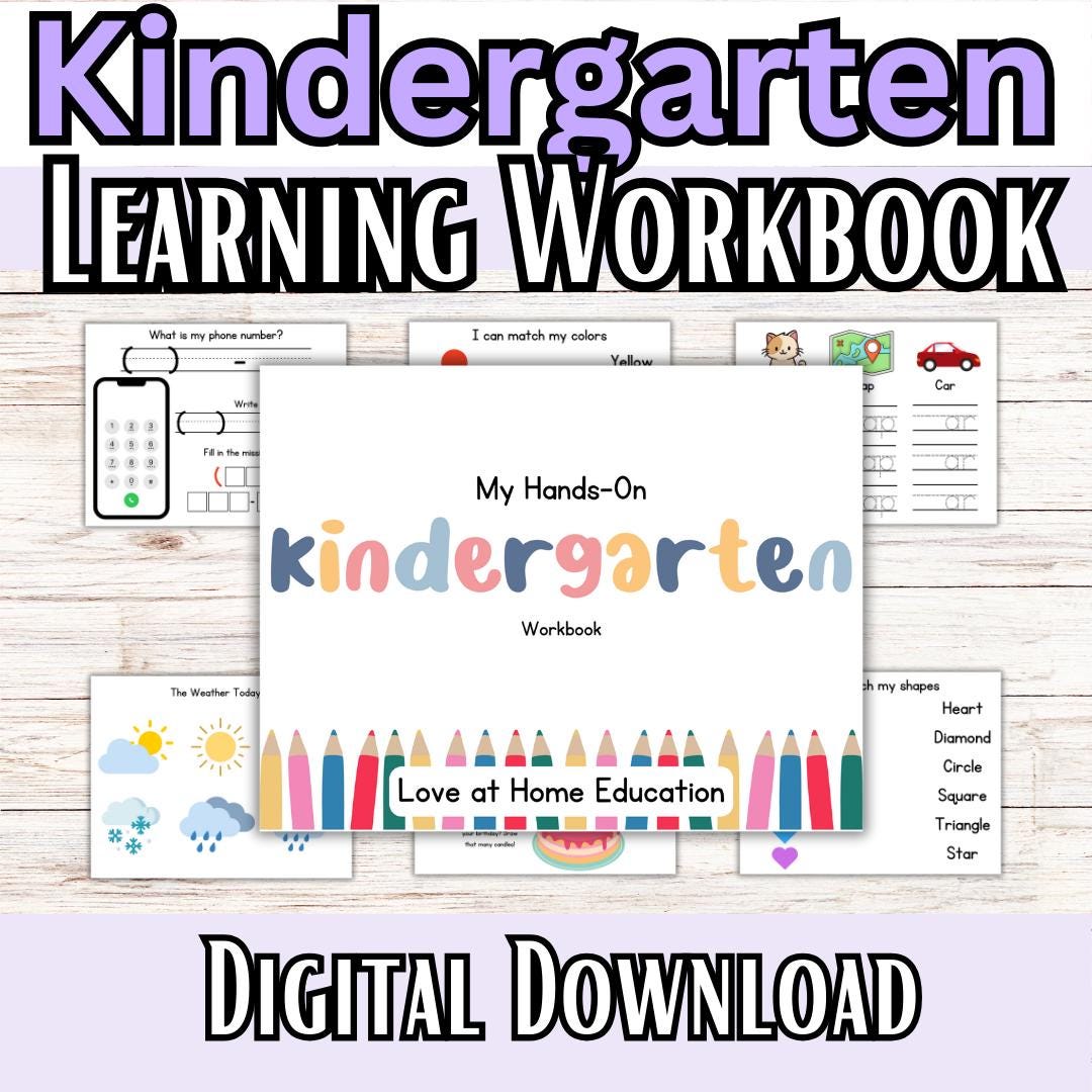 My Kindergarten Workbook: Reuse Over and Over! Homeschool, Public ...