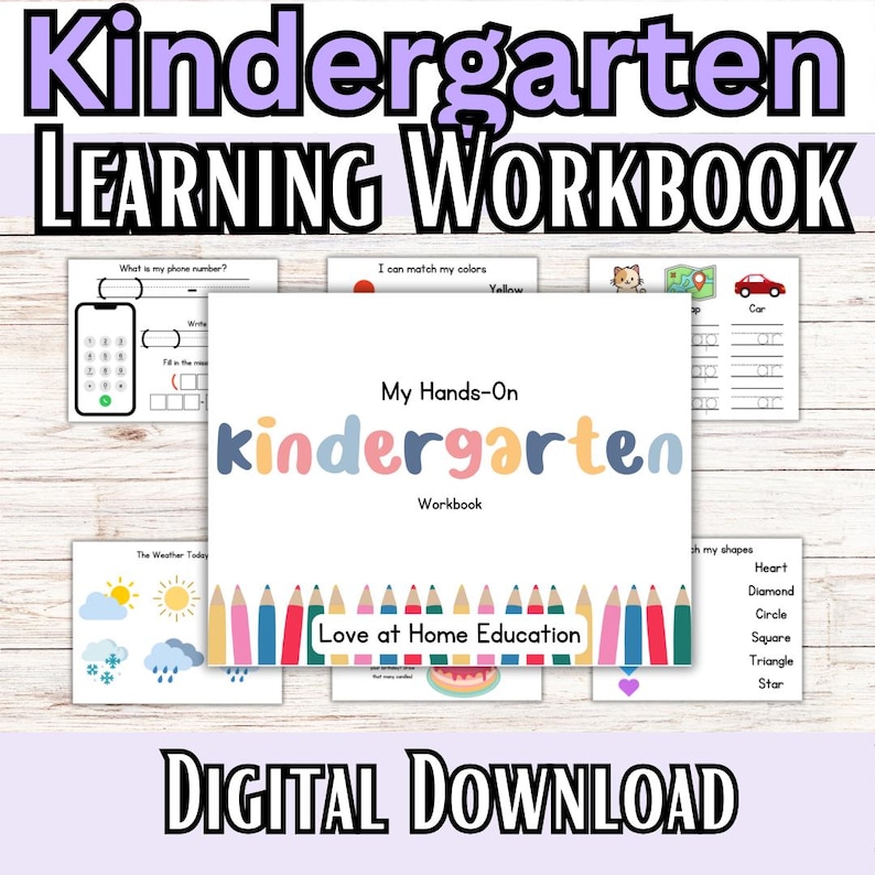 My Kindergarten Workbook: Reuse Over and Over! Homeschool, Public ...