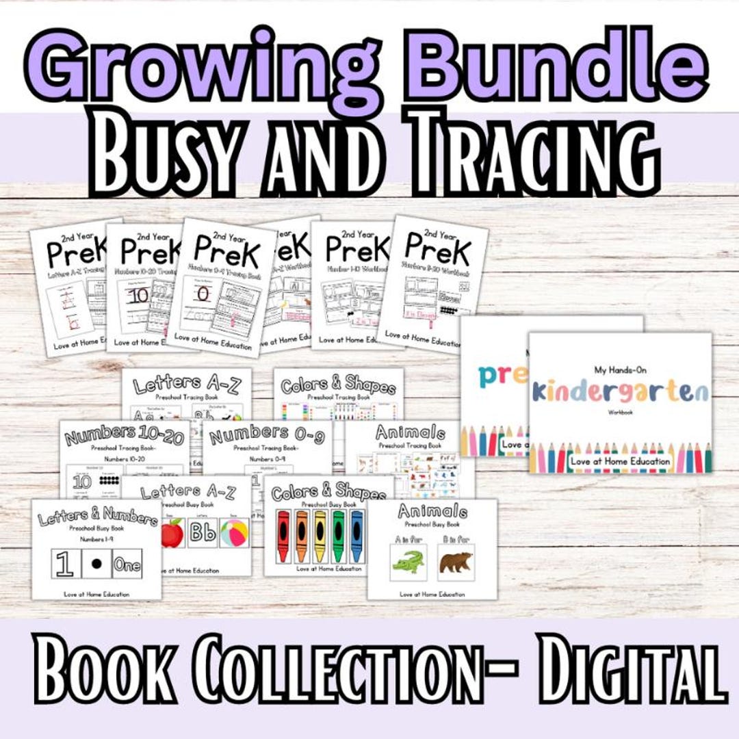 Growing Tracing and Busy Book Bundle- Home Education for Preschoolers ...