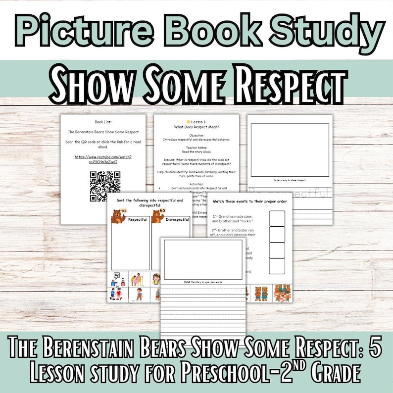 The Berenstain Bears Show Some Respect- Literature Picture Book Study ...