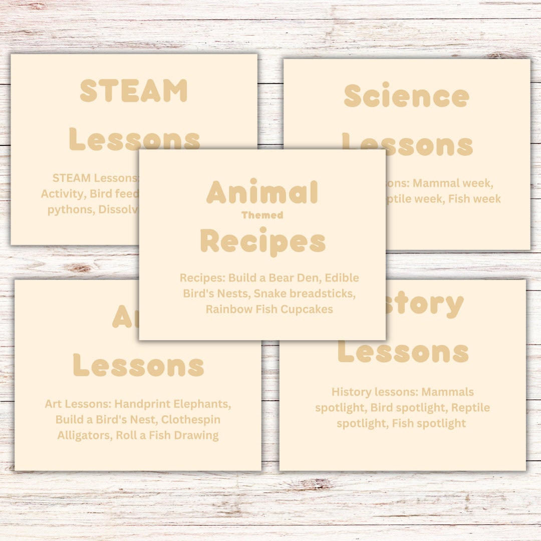 Unschooling Calendar Volume 3: ANIMALS march Homeschool - Etsy