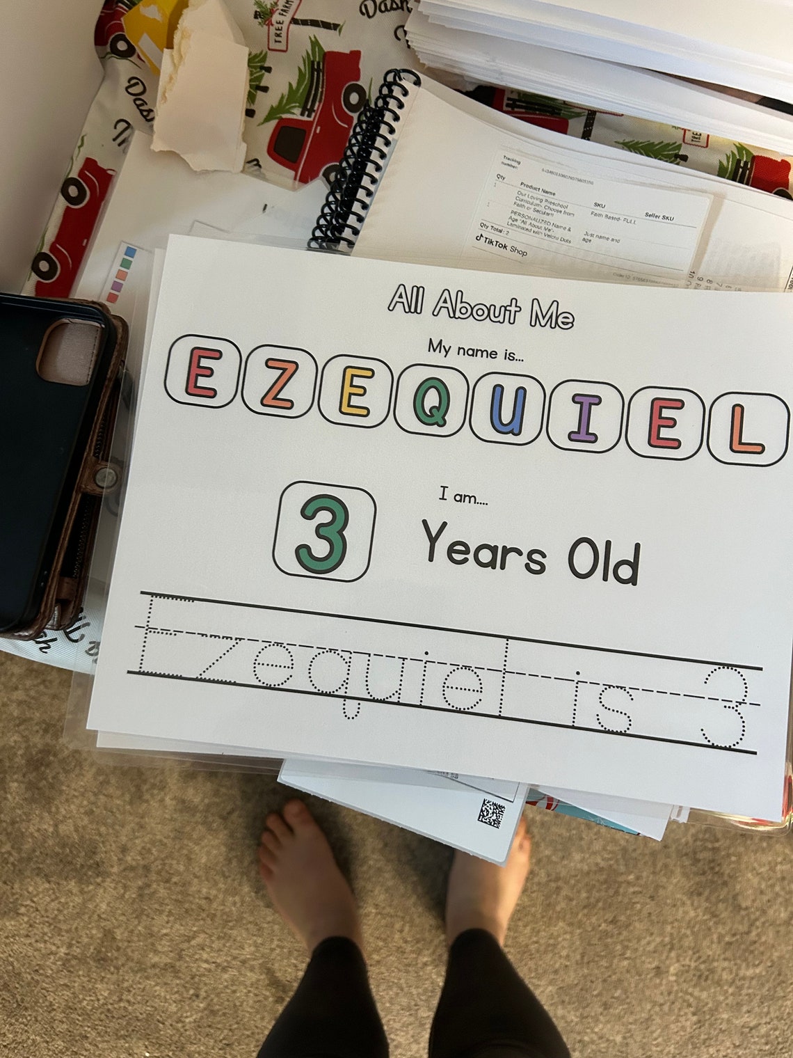 All About Me Pages Personalized Name, Age Listing for Preschoolers and ...