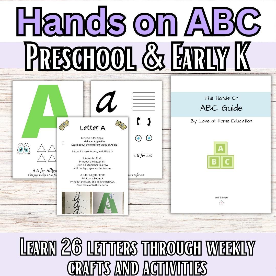 Hands on ABC Guide- 52 Alphabet Crafts for Preschoolers (digital ...