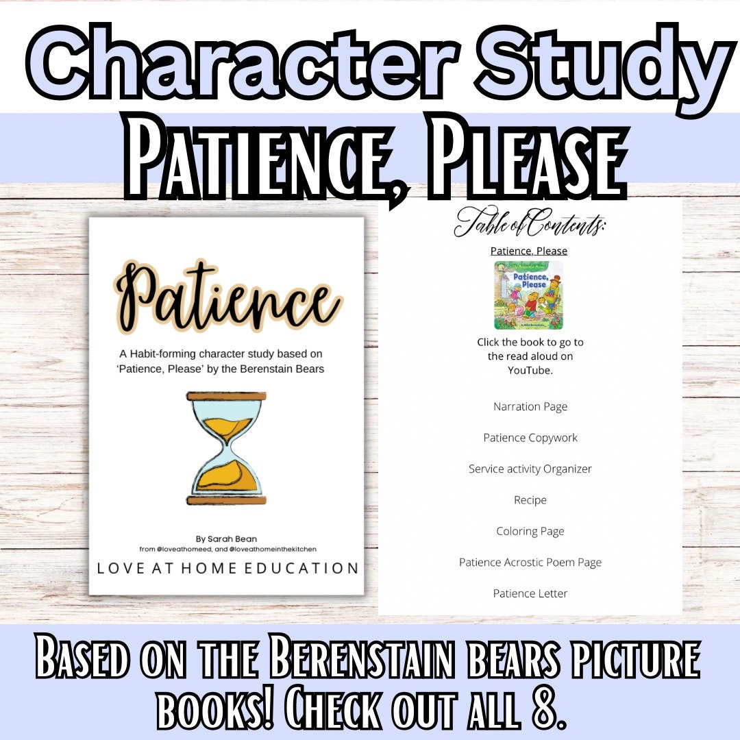 Berenstain Bears Patience Character Study – Homeschool Printable ...