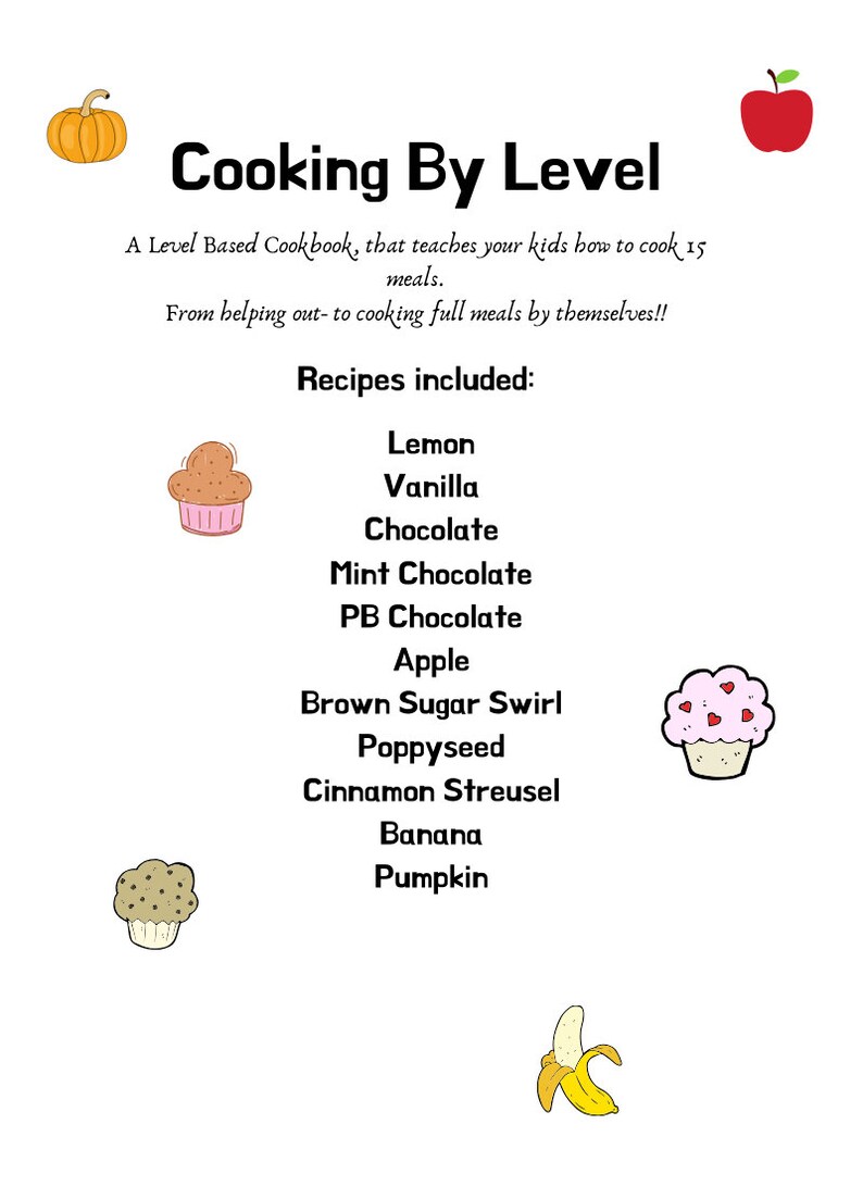 Kids Cookbook Volume 6 Muffins Distance Learning Cooking - Etsy